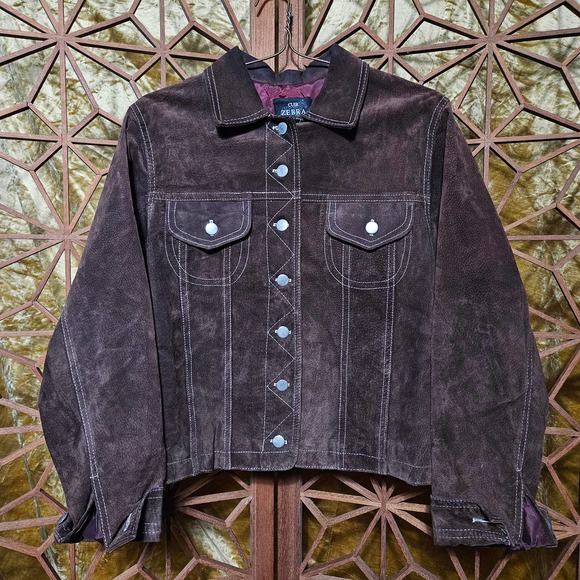 Cuir | Jackets & Coats | Vintage Brown Cuir Zebra Leather Jacket M ...